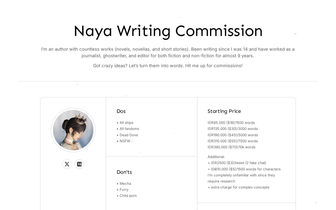 Naya Writing Commission